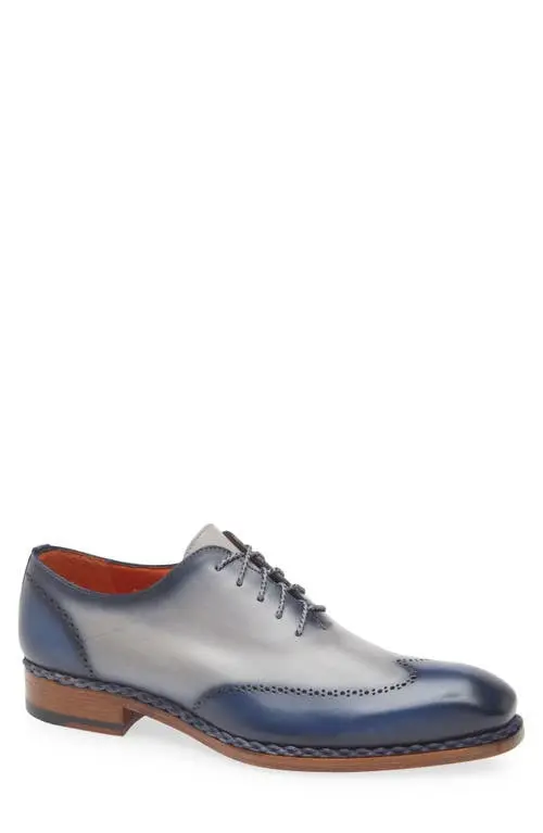 Mezlan Almagro Brogue Oxford - Navy/ Pearl Grey