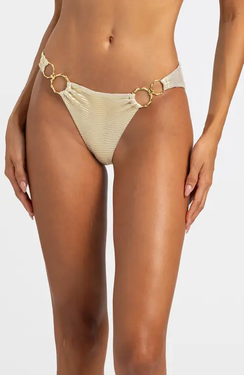 BEACH BUNNY Nadia Bikini Bottom - Metallic Gold