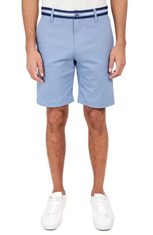 CON.STRUCT Slim Fit Cotton Stretch Solid Shorts - Chambray/blue
