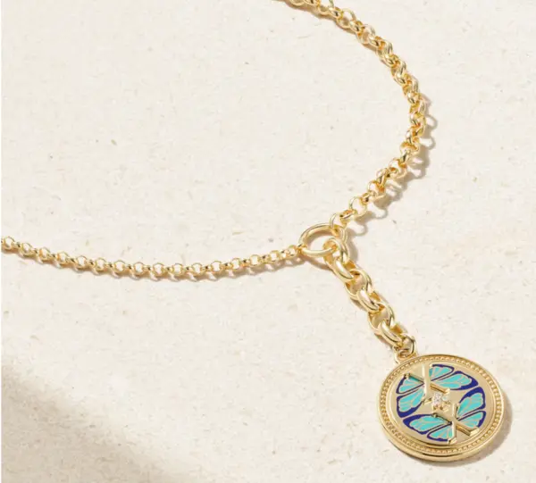 FOUNDRAE Reverie Medium Mixed Belcher Extension 18-karat And Ceramic Diamond Necklace