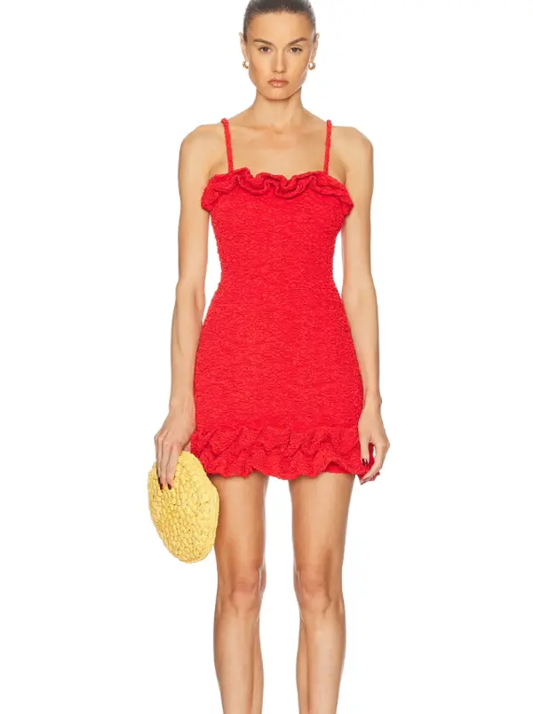 PatBO Papillon Jacquard Flutter Mini Dress