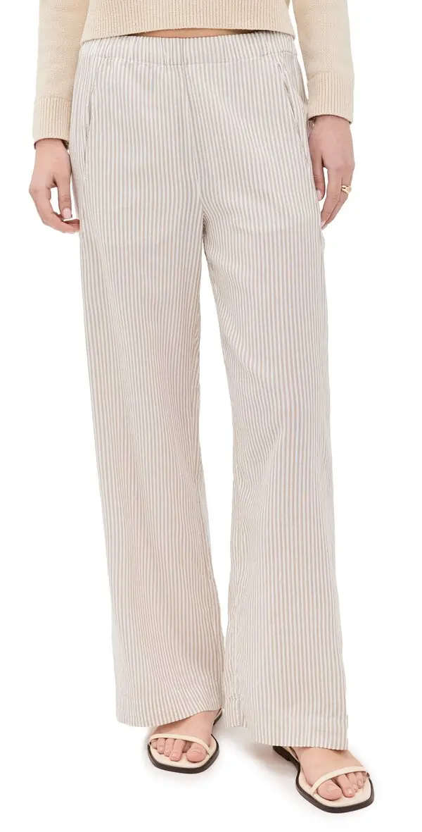 Velvet By Graham & Spencer X Cleo Wade Kelly Striped Pants - Oatmeal