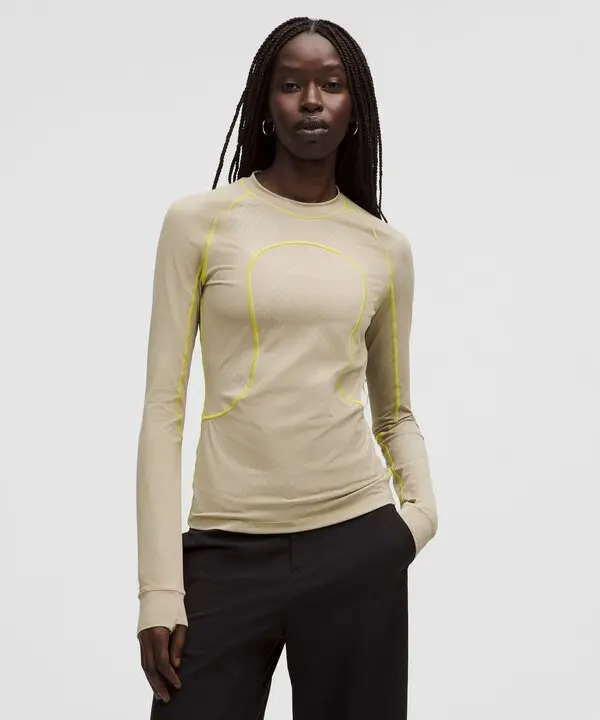 Lululemon Jacquard Long-sleeve Shirt - From Afar Jacquard Sheer Oak White