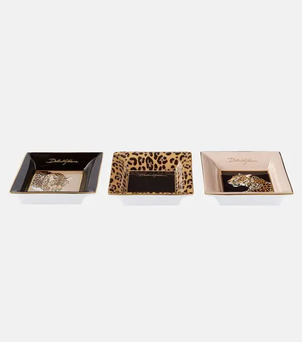 Dolce & Gabbana Leopardo Set Of 3 Decorative Trays