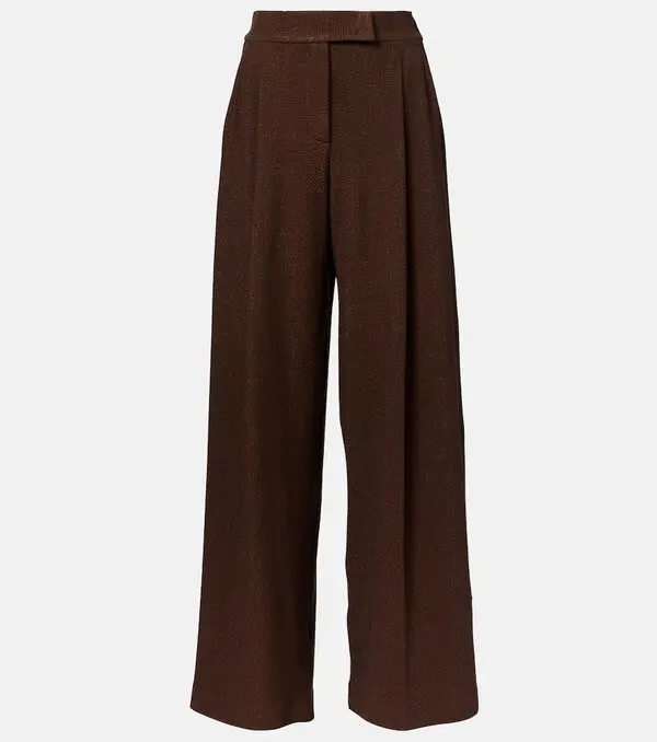 Max Mara Aereo Wide-leg Cotton-blend Pants