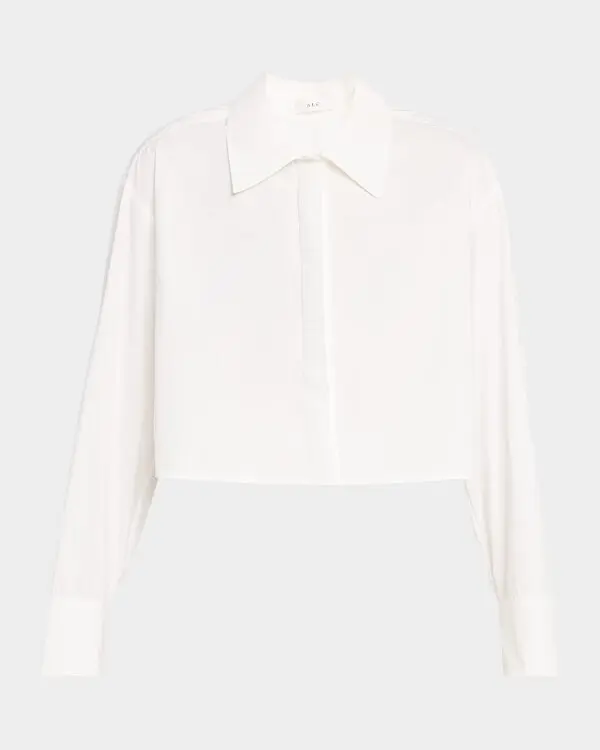 A.L.C. Maude Cropped Cotton Top - White