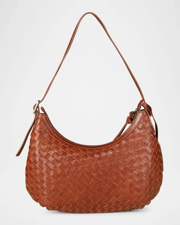 RAFE Alva Woven Leather Hobo Bag