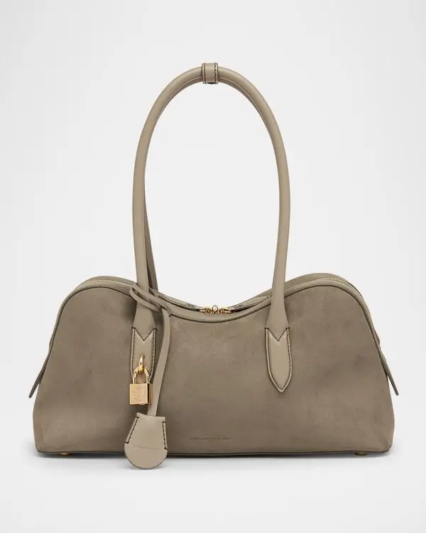 Stella McCartney Ryder Vegan Suede Shoulder Bag - Khaki