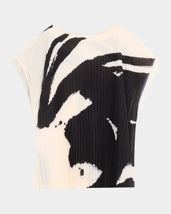 JASON WU Pleated Top With Artwork - Calicoblack