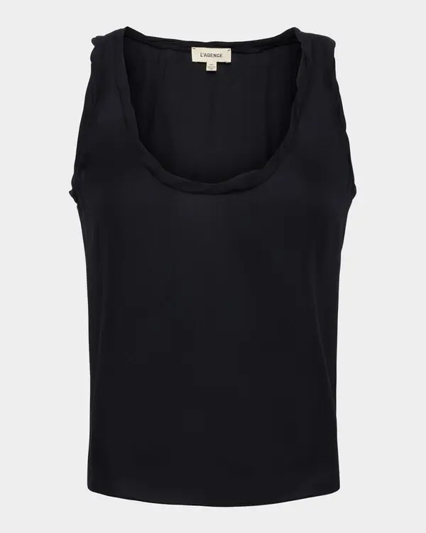 L'Agence Trixi Twisted Band Tank Top - Black