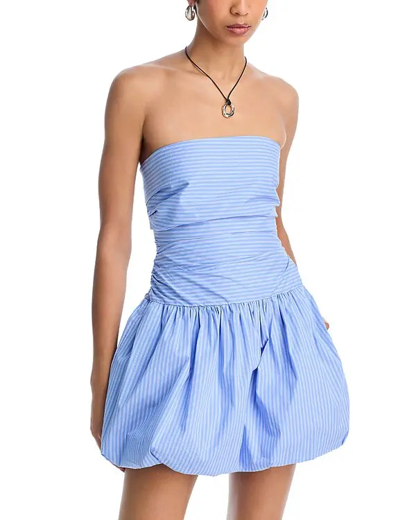 Steve Madden Gigi Bubble Hem Mini Dress - Vintage Blue