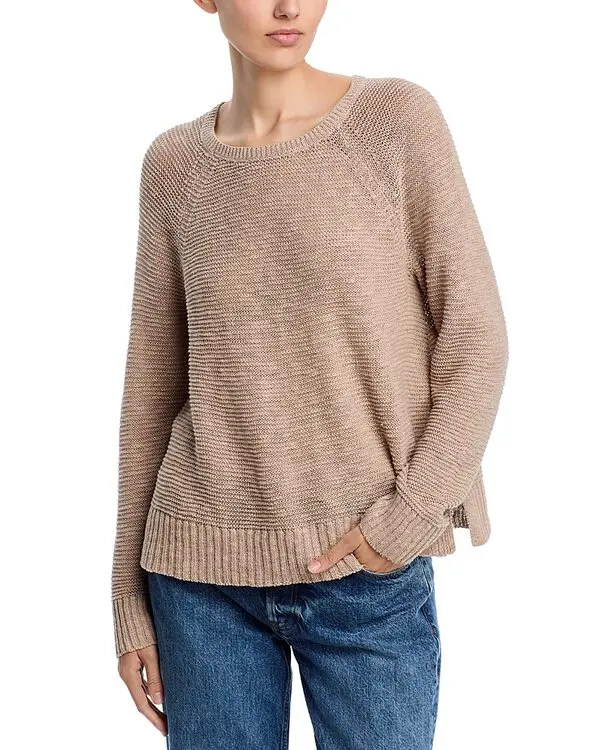 Eileen Fisher Linen Cotton Slub Raglan Sleeve Sweater - Wheat