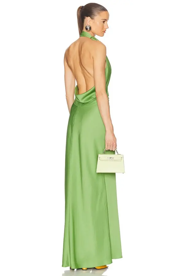 Simkhai Reannon Draped Gown - Deep Peridot