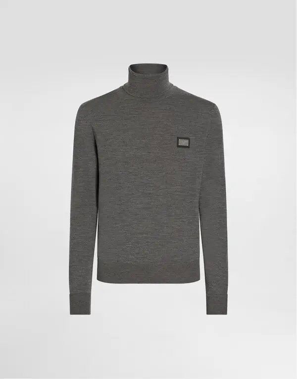Dolce & Gabbana Wool Turtleneck Sweater - Grey