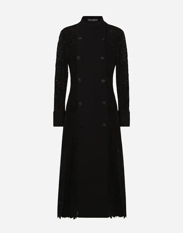 Dolce & Gabbana Double-breasted Cordonetto Lace And Wool Crêpe Coat