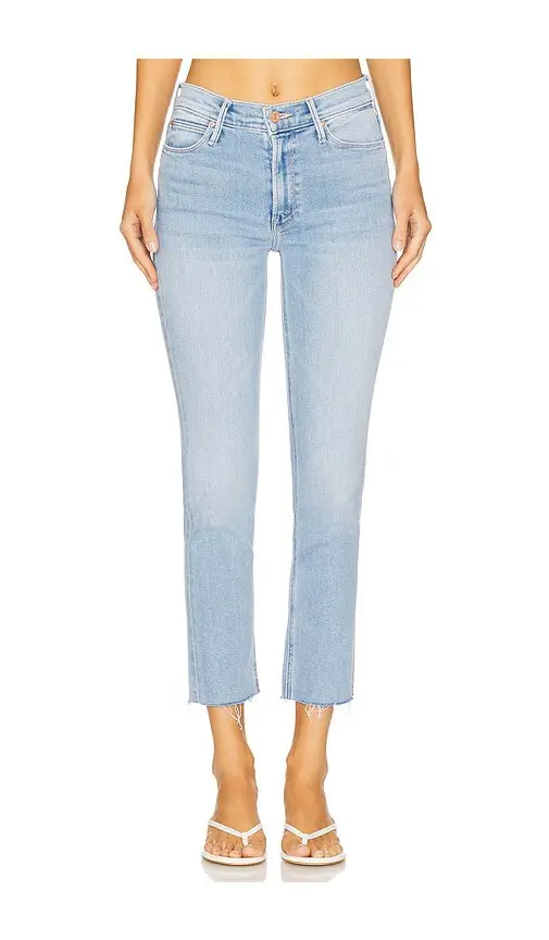 MOTHER The Mid Rise Dazzler Ankle Fray Jeans