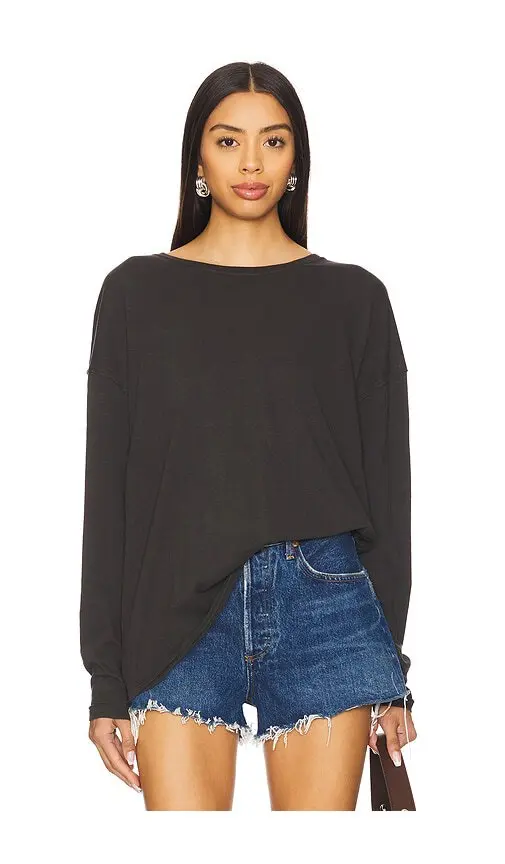 Free People We The Free Nina Long Sleeve Tee - Black