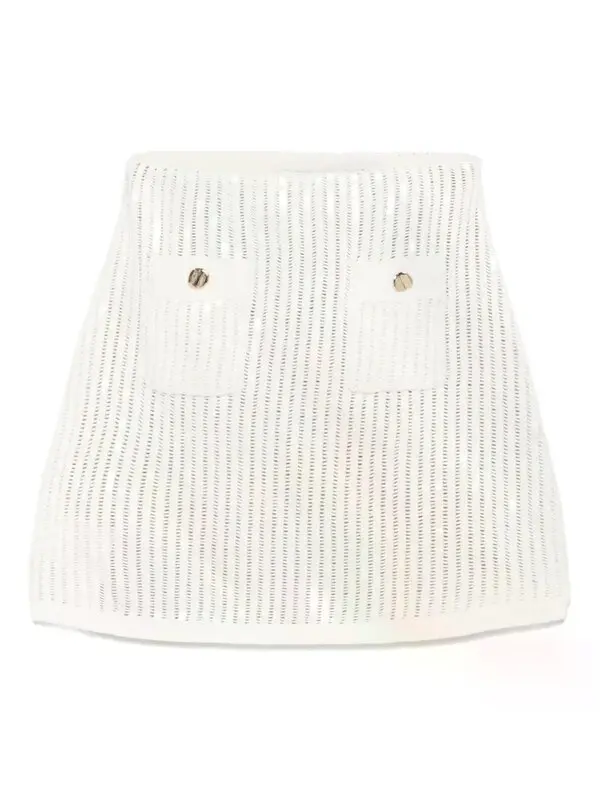 SELF-PORTRAIT Sequined Crochet Mini Skirt