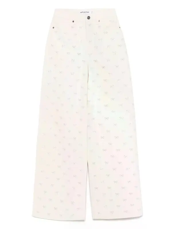 SELF-PORTRAIT Bow-embellished Jeans