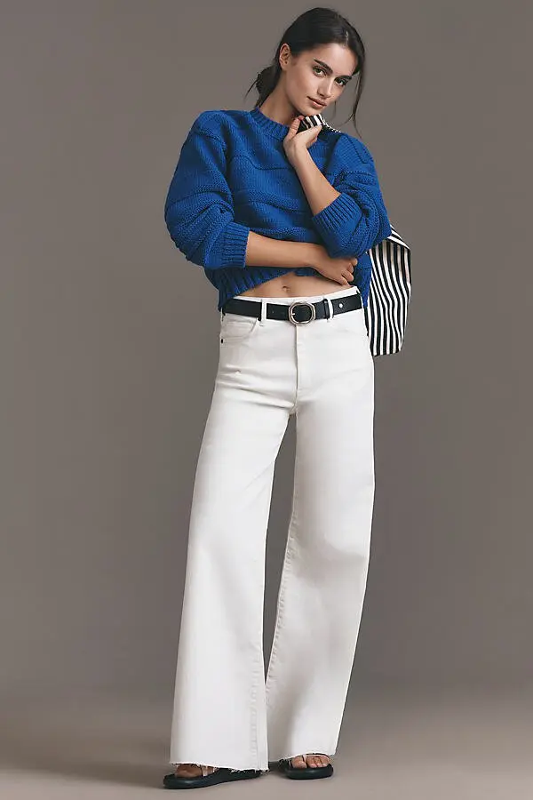 PILCRO The Robbie High-rise Flared Fray Jeans - Ivory