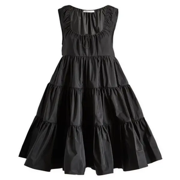 Cecilie Bahnsen Aino Crinkled Taffeta Dress - Black