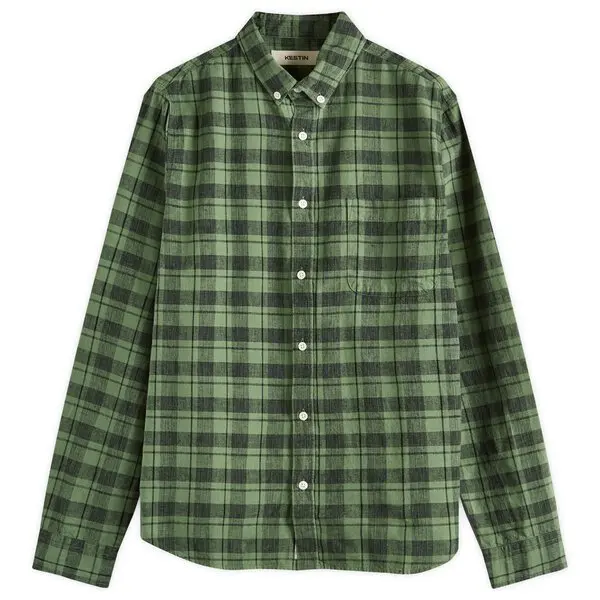 KESTIN Raeburn Button Down Shirt - Green Check