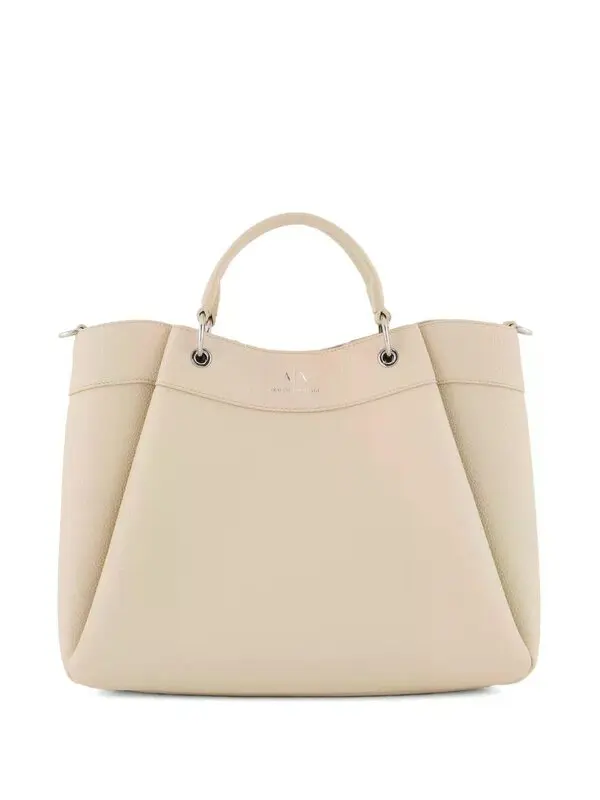 Armani Exchange Pleat-detail Tote Bag - Neutrals