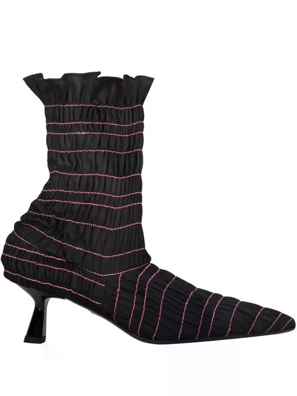 AMY CROOKES Ruffle-detail Ankle Boots