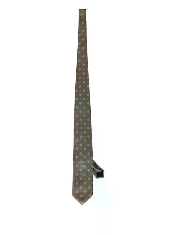 Corneliani Jacquard Silk Neck Tie - Brown