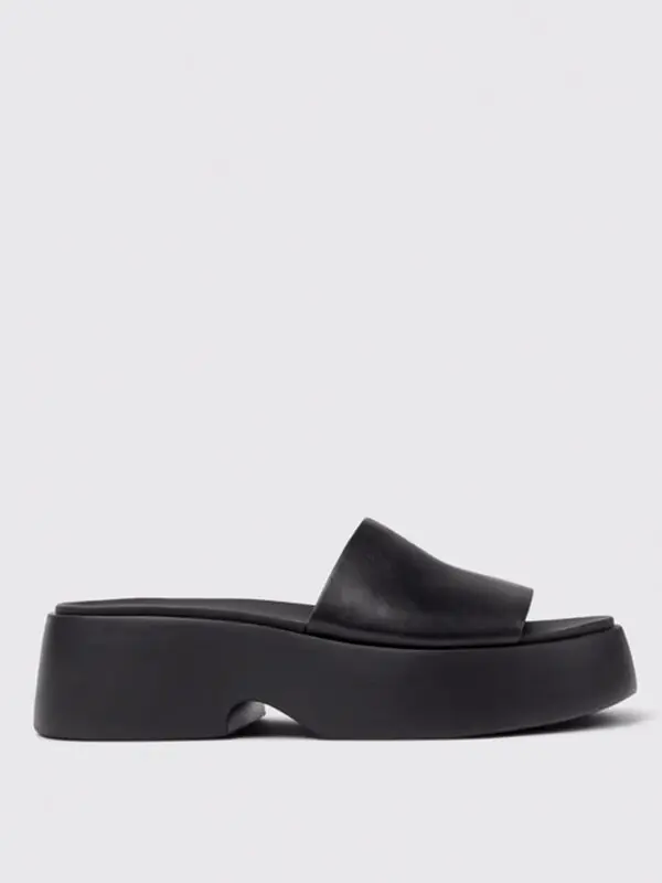 Camper Flat Sandal - Black