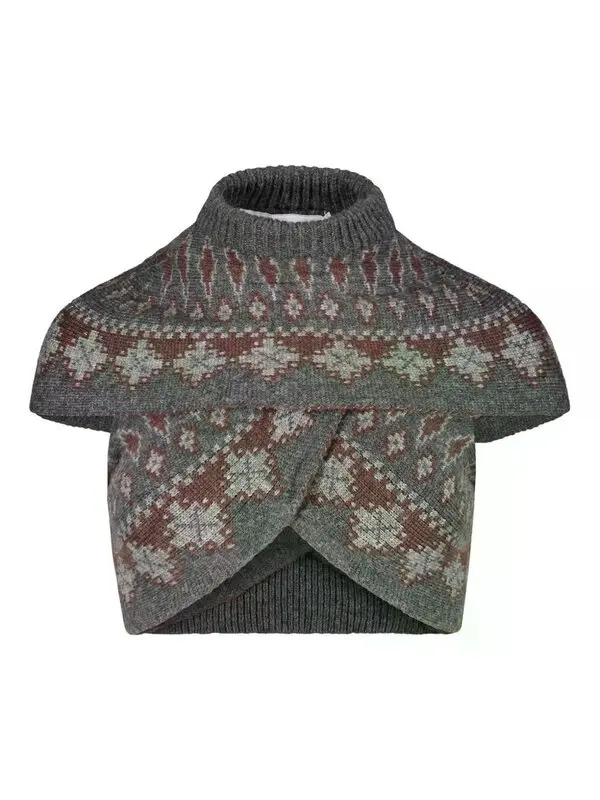 PAOLINA RUSSO Cropped Knitted Top