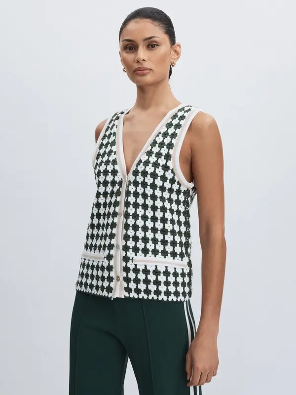 The Upside Portobello Watson Crochet Vest - Green