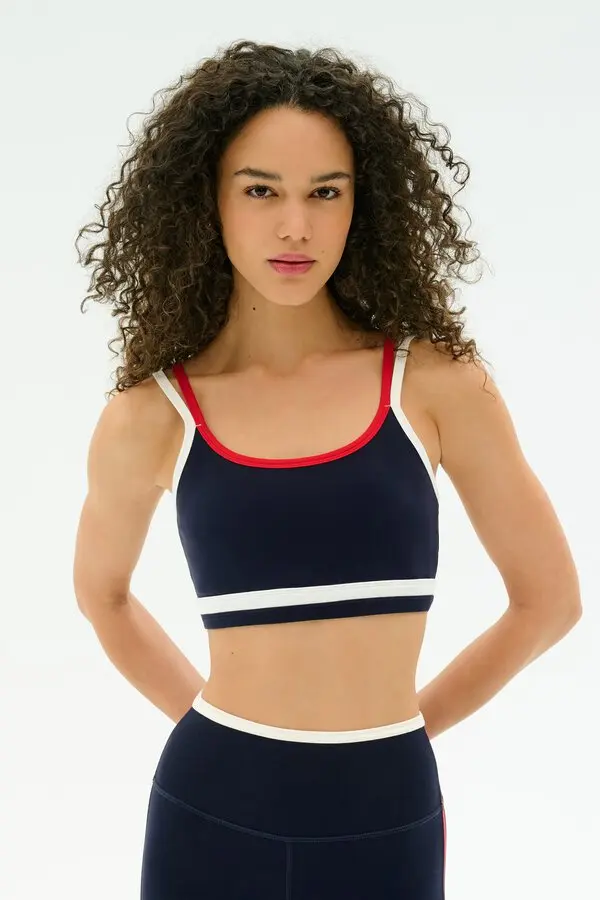 Splits59 Eva Rigor Double Strap Bra - Indigo/white