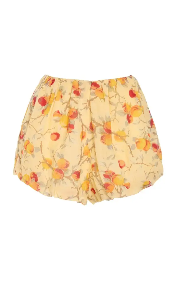 Posse Aurelia Printed Cotton Bloomer Shorts - Yellow