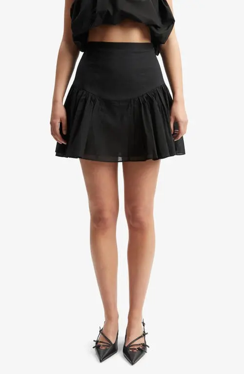 Bardot Amorette Cotton Miniskirt - Black