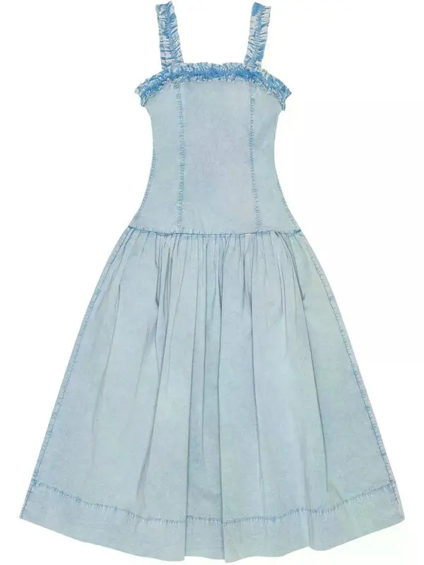 GANNI Ruffle-detail Midi Dress