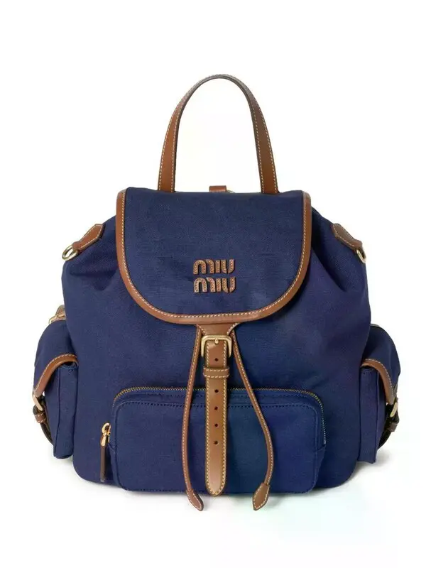 Miu Miu Logo Backpack - Blue