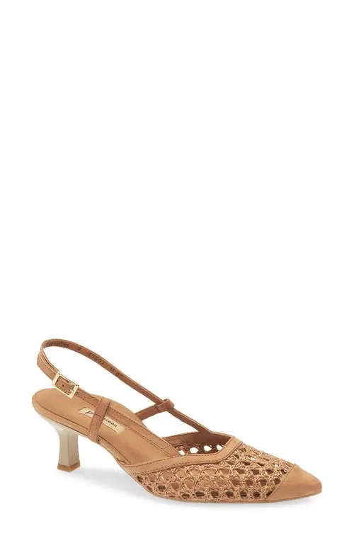 Paul Green Amica Slingback Pointed Toe Pumps - Sisal Diva Combo