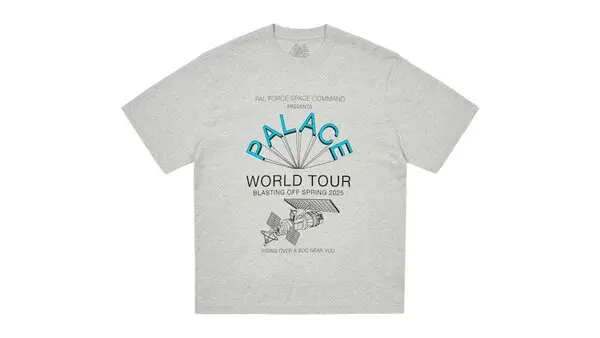 PALACE World Tour T-shirt - Grey Marl