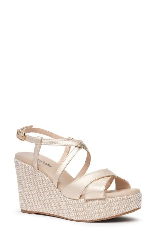 NEROGIARDINI Strappy Platform Wedge Sandal - Gold