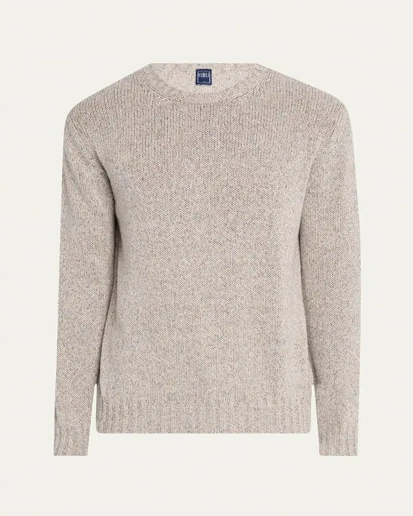 Fedeli Linen And Cashmere Crewneck Pullover Sweater