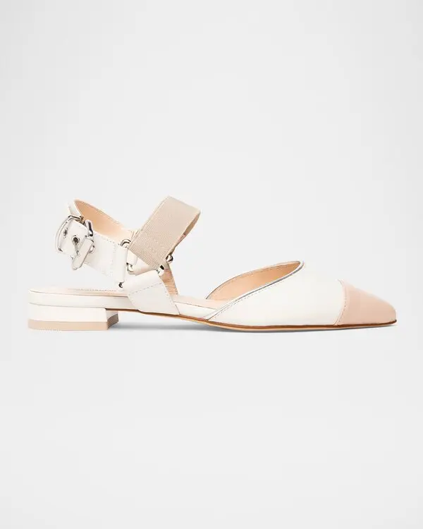NEROGIARDINI Bicolor Cap-toe Slingback Ballerina Flats
