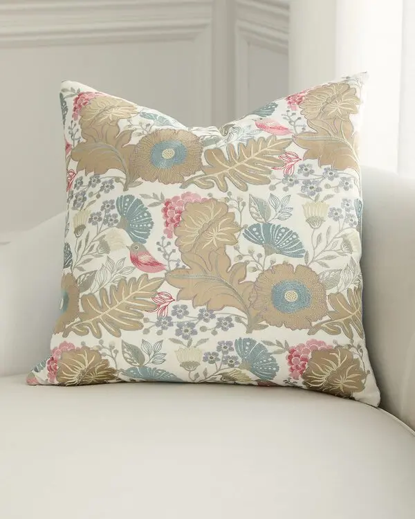 D.V. KAP HOME Collins Embroidered Decorative Pillow, 24" Square