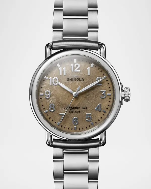 Shinola Runwell 3h 41mm Bracelet Watch With Petoskey Stone Dial