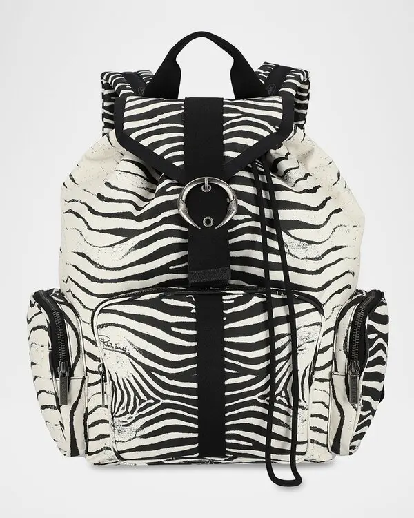 LESPORTSAC X Roberto Cavalli Napoli Zebra-print Backpack - Mini Zebra Napoli