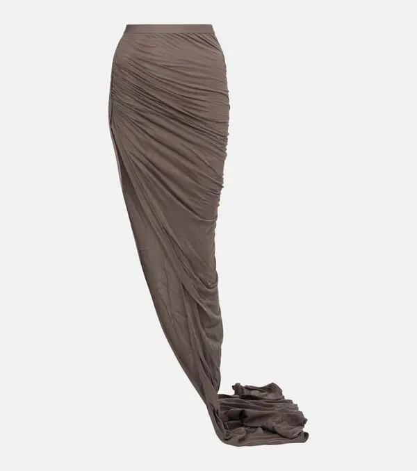 Rick Owens Edfu Cotton Maxi Skirt - Grey