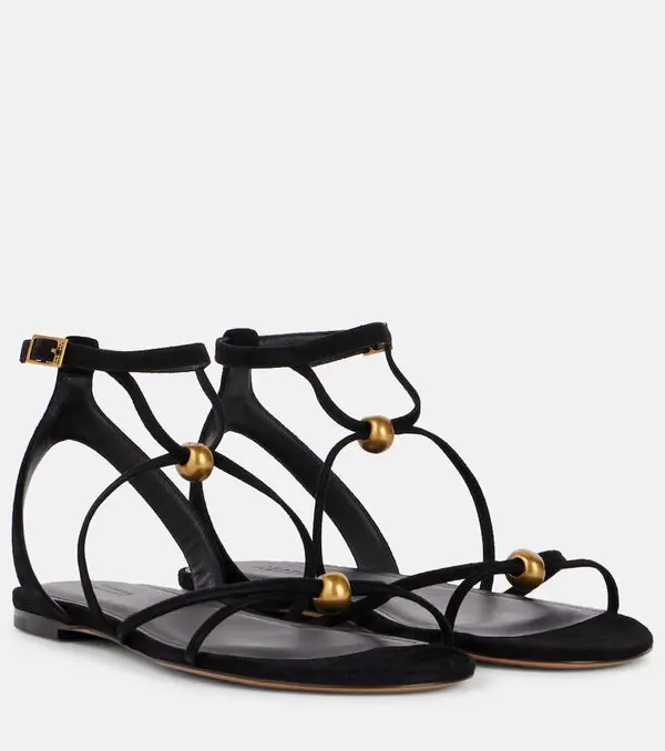 Isabel Marant Aeza Embellished Suede Sandals