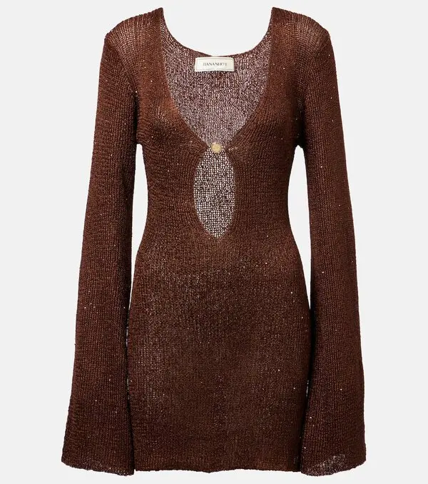 BANANHOT Rey Sequined Minidress - Brown