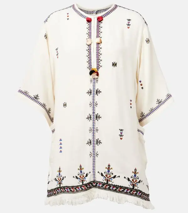 MARANT ETOILE Kressy Embroidered Minidress - White