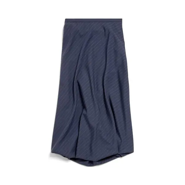 Balenciaga Twisted Tailored Pinstriped Skirt